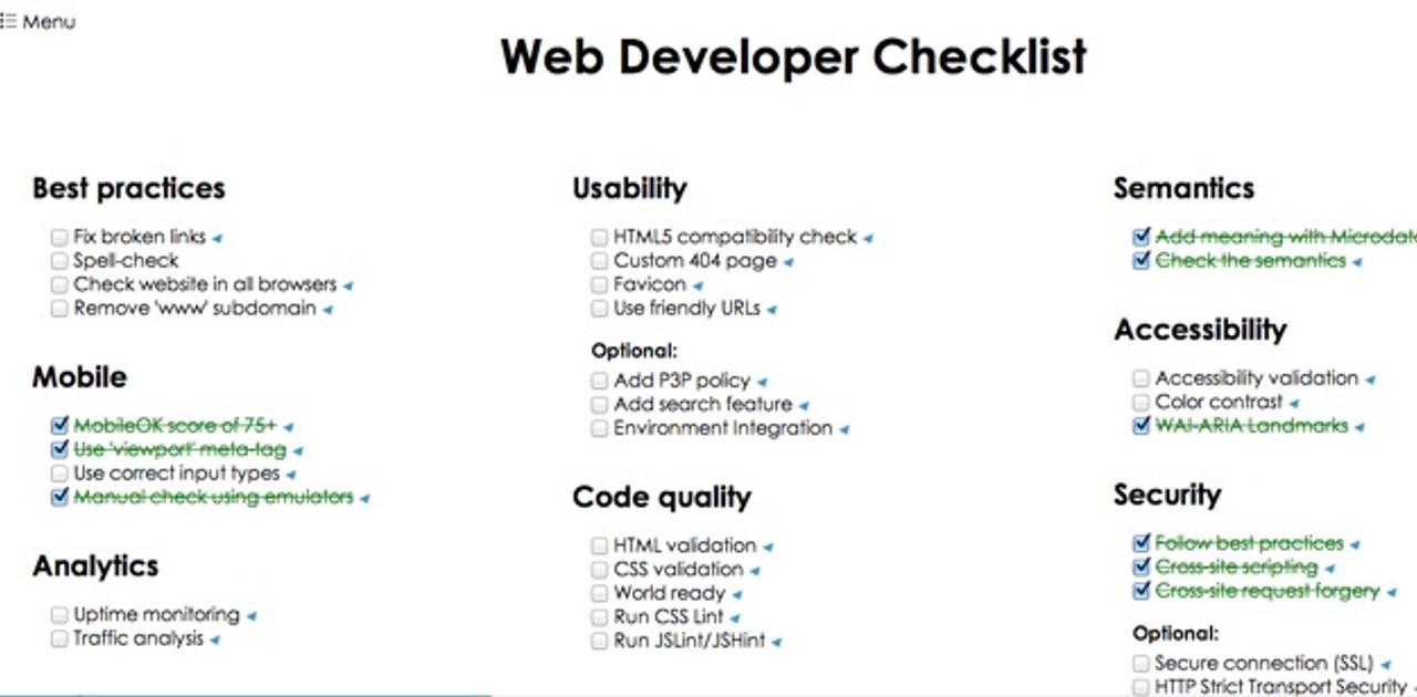 Webローンチ前にチェックすべき項目を確認できるサービス「Web Developer Checklist」 | ライフハッカー・ジャパン