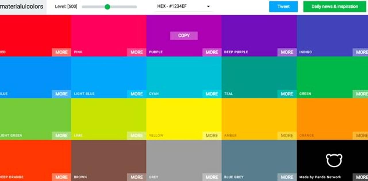 マテリアルデザイン用のカラーチャートが手に入るサイト「Material UI Colors」 | ライフハッカー・ジャパン